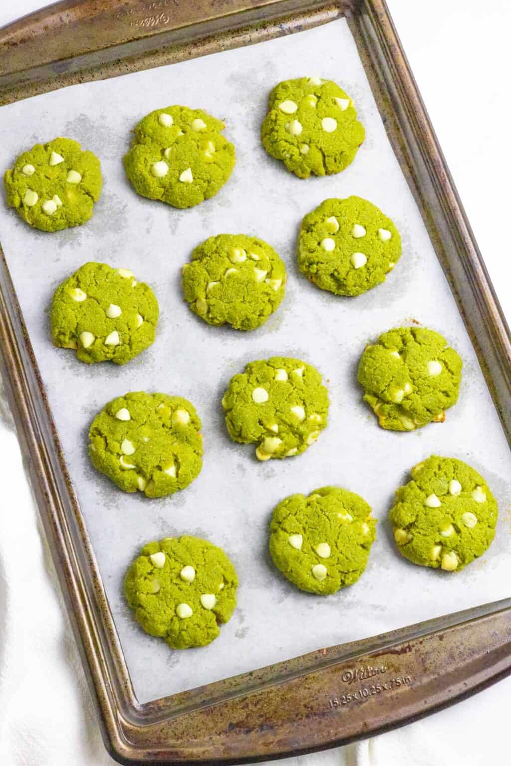 Matcha White Chocolate Cookies with Almond Flour - Rad Foodie