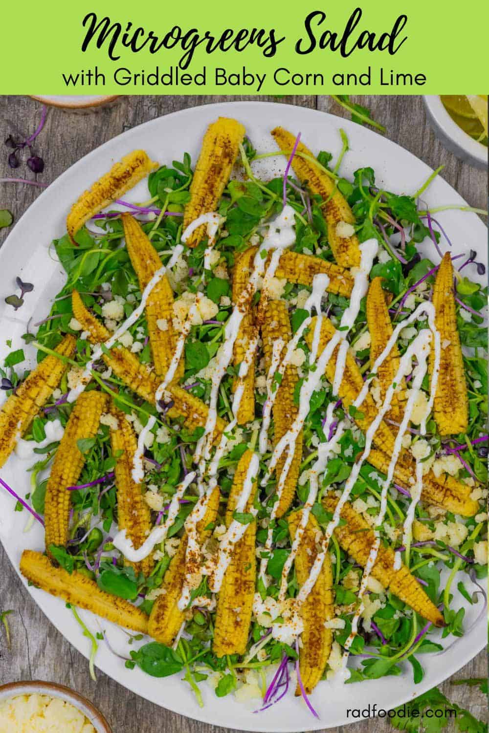 Microgreens Salad with Roasted Baby Corn